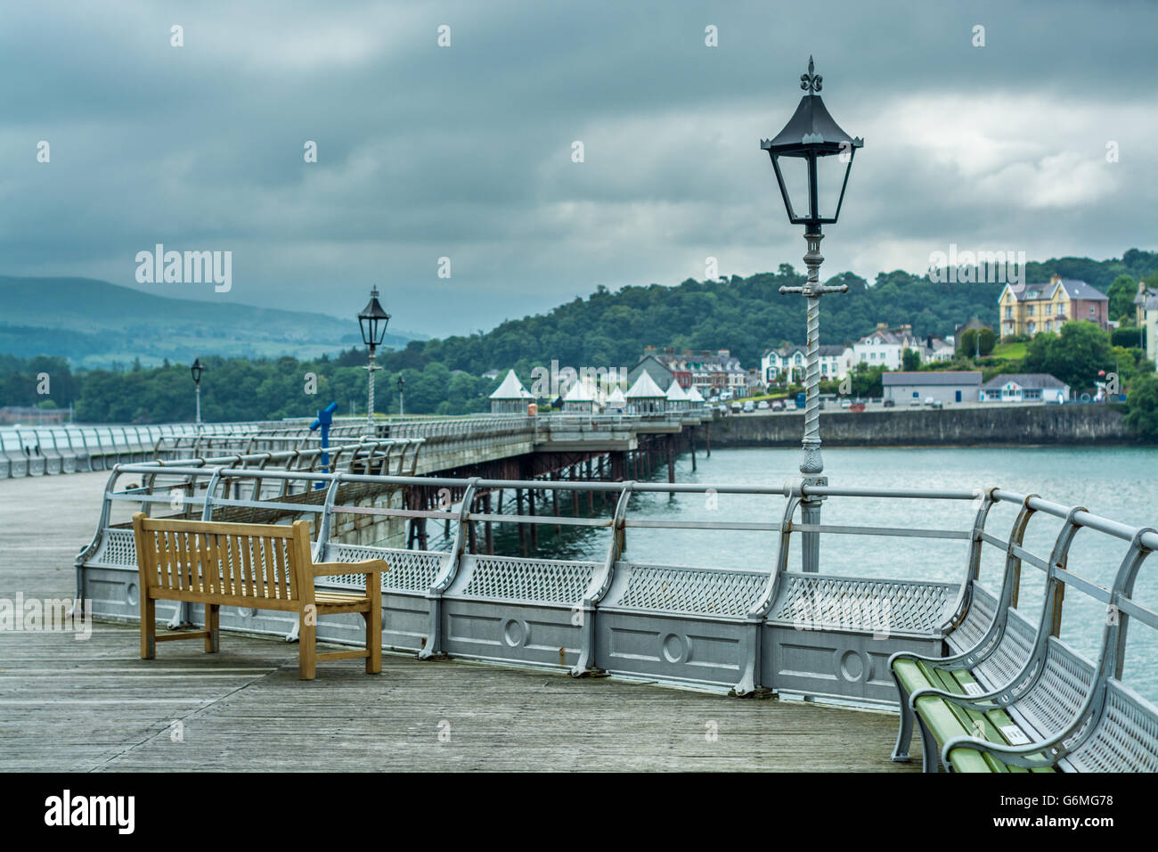 View along Bangor Pier, North Wales Stock Photo - Alamy