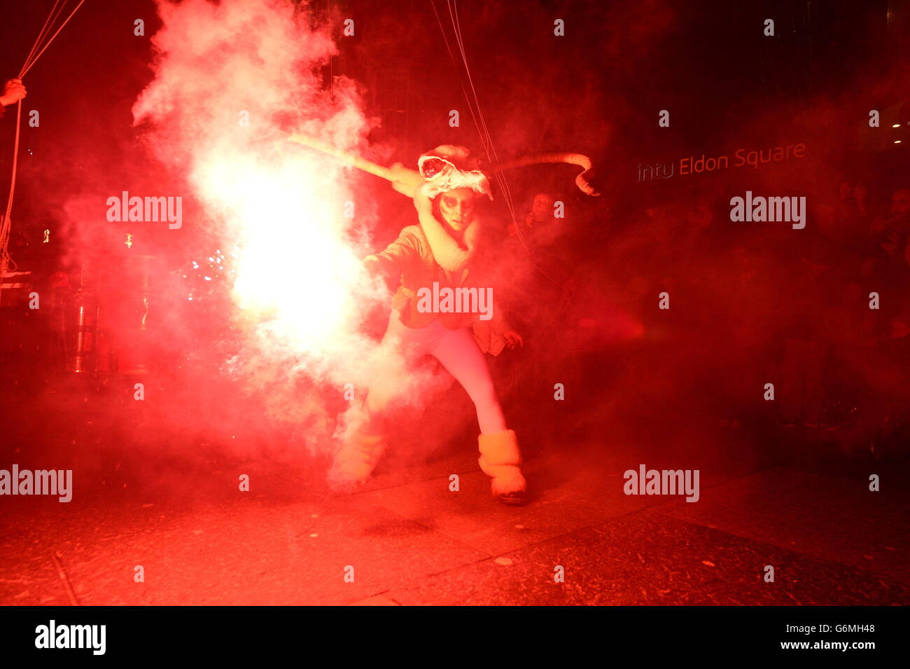 Performers at the New Year's eve Winter Carnival in Newcastle city ...