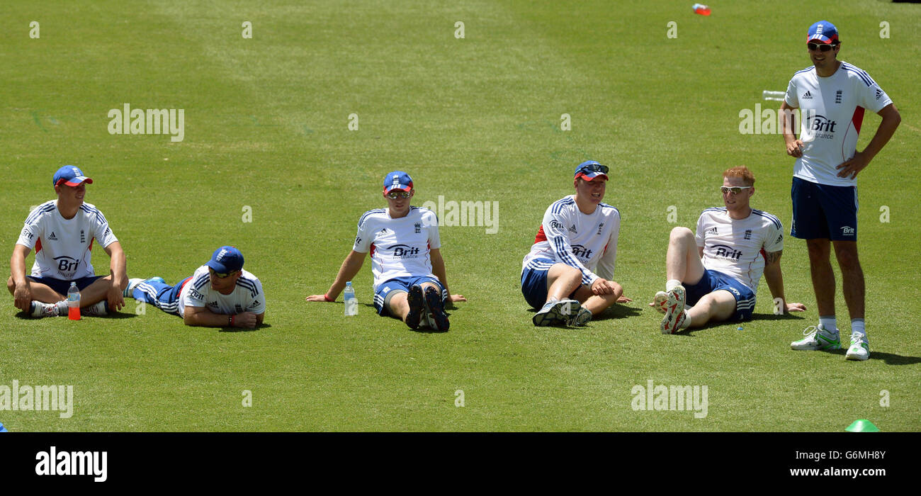 (From left) England's Scott Borthwick, Ian Bell, Joe Root, Gary ...