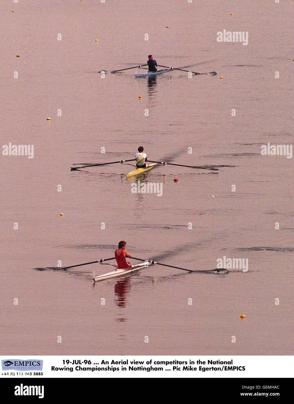 19-JUL-96. An Aerial view of competitors in the National Rowing ...