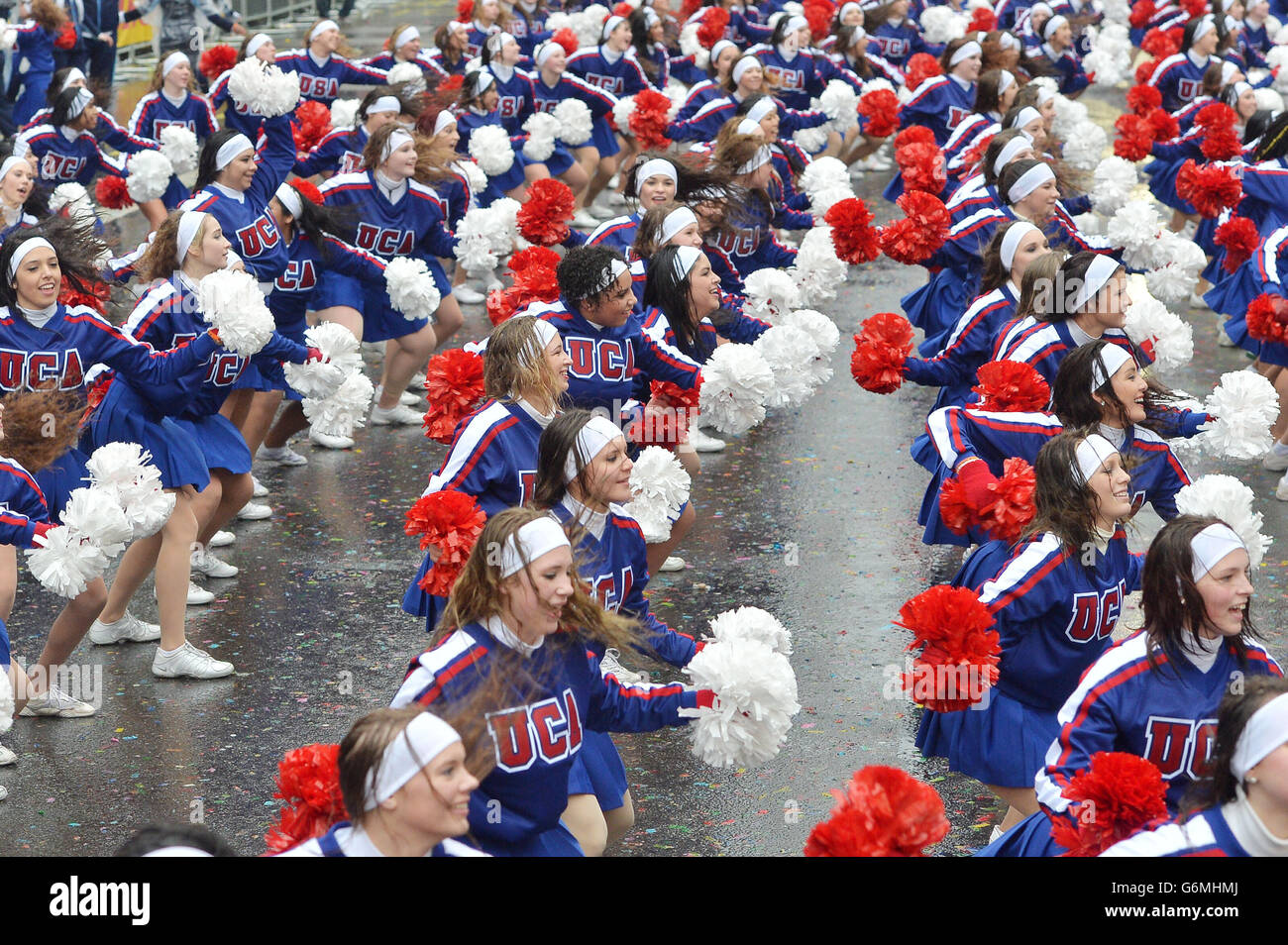 Cheerleaders from the Universal Cheerleaders Association (UCA) take ...
