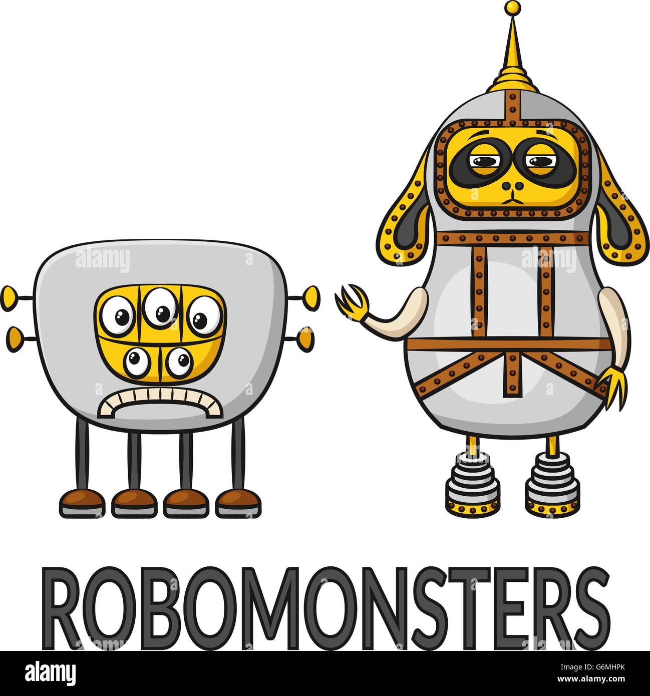 Cartoon Robots Set Stock Vector Image & Art - Alamy