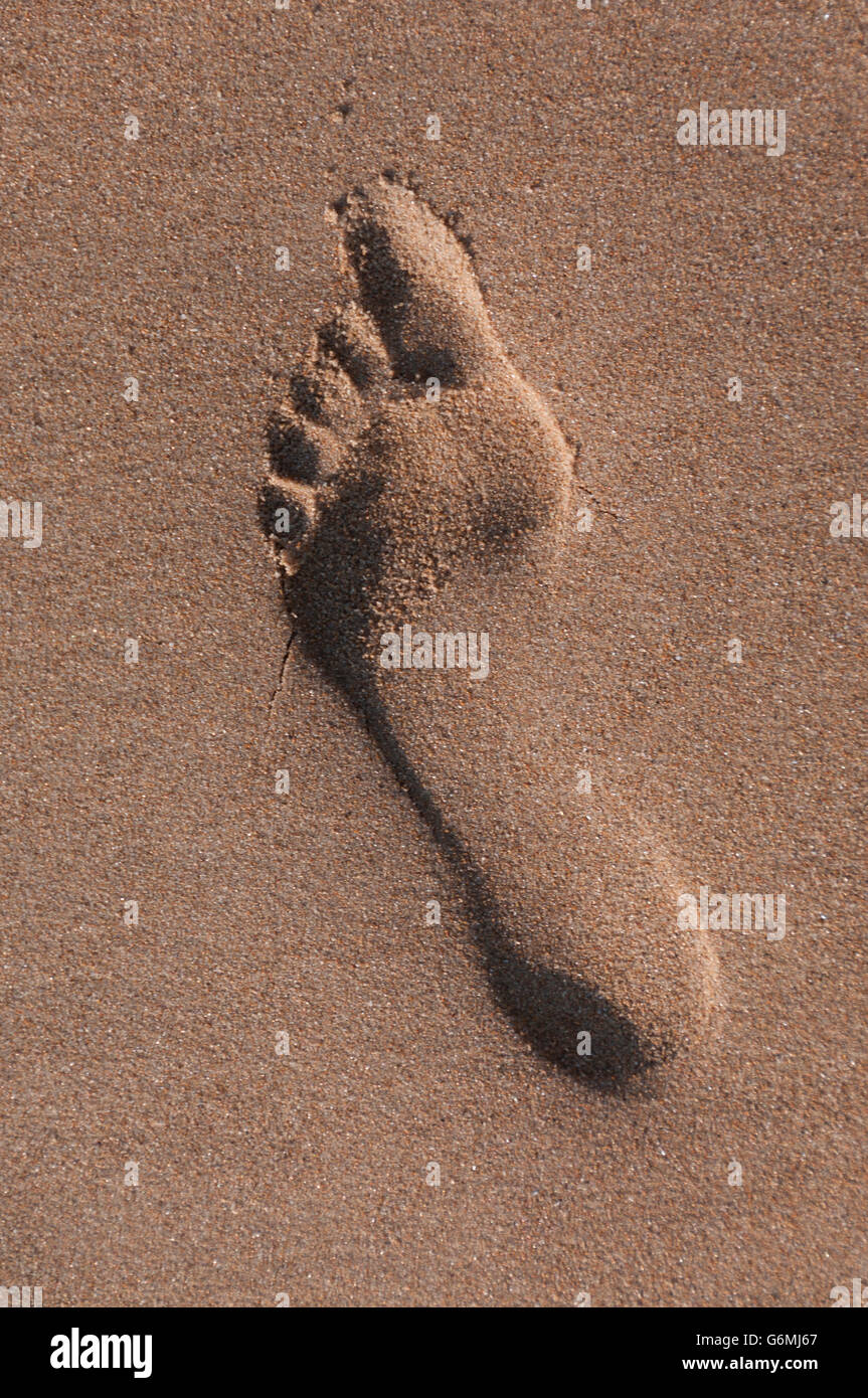 Footprint by the seashore Stock Photo - Alamy
