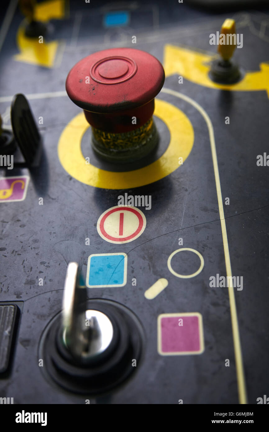 Red Button in a tractor Stock Photo - Alamy