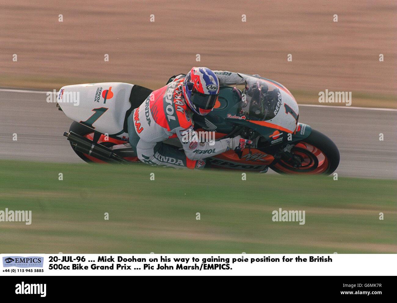 20-JUL-96. Mick Doohan on his way to gaining pole position for the ...