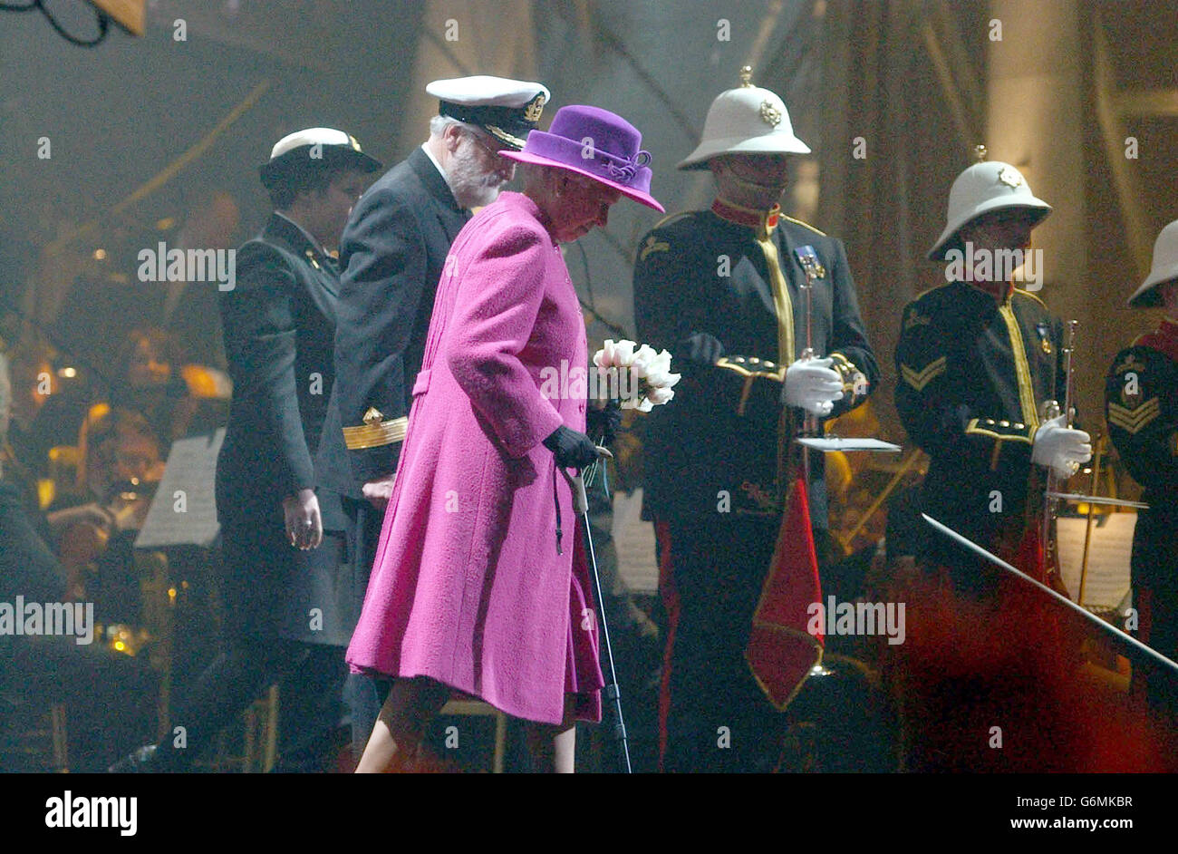 The Queen names the Queen Mary 2 Stock Photo - Alamy
