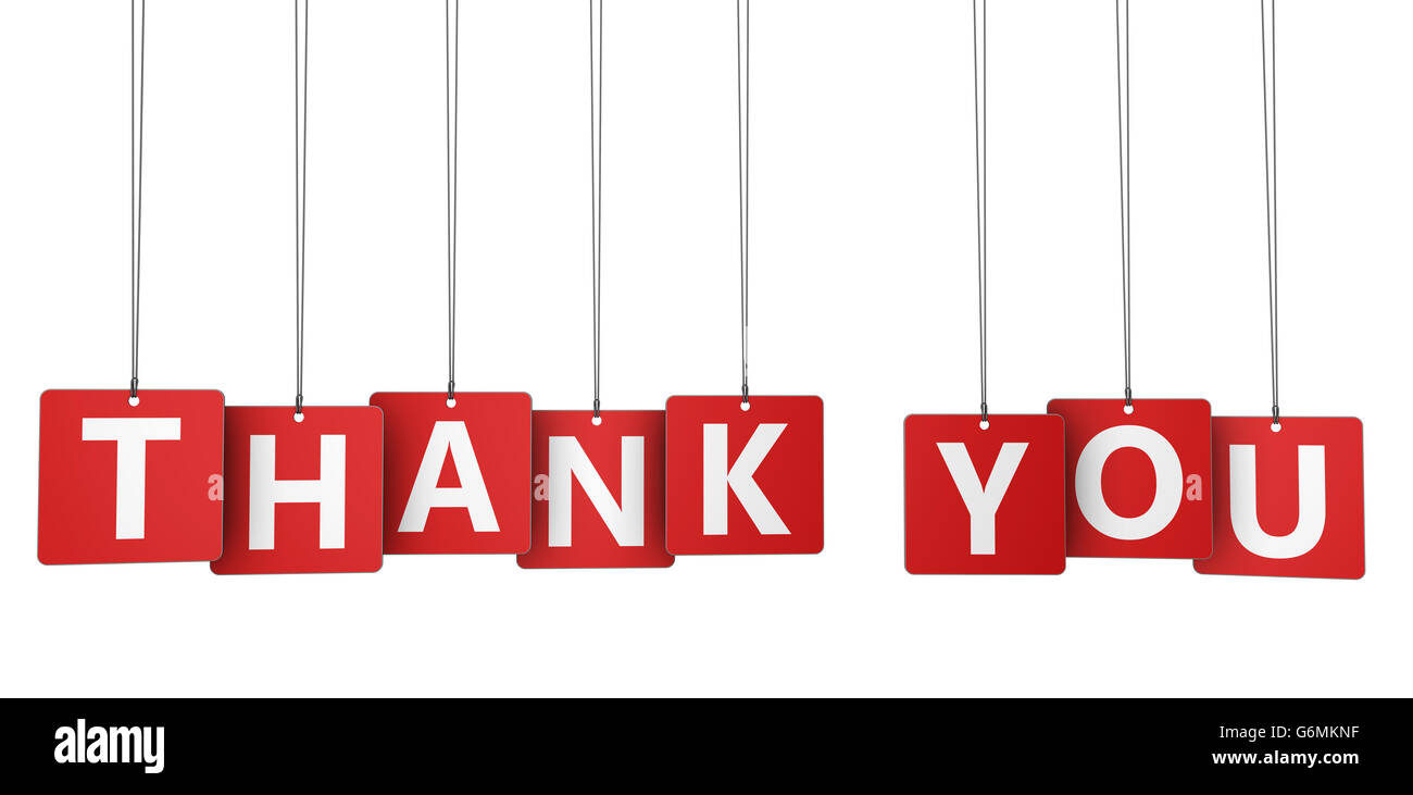 Thank you sign and word on red paper tags for thanks giving message 3d ...