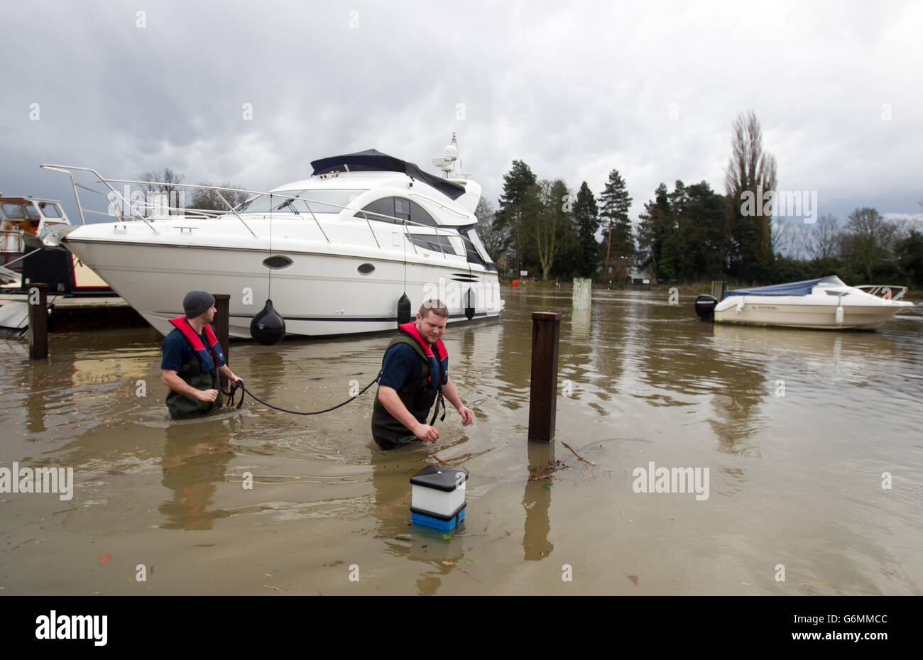 Dominic Webb (right) and Stuart Williams from Lindon Lewis Marine check ...