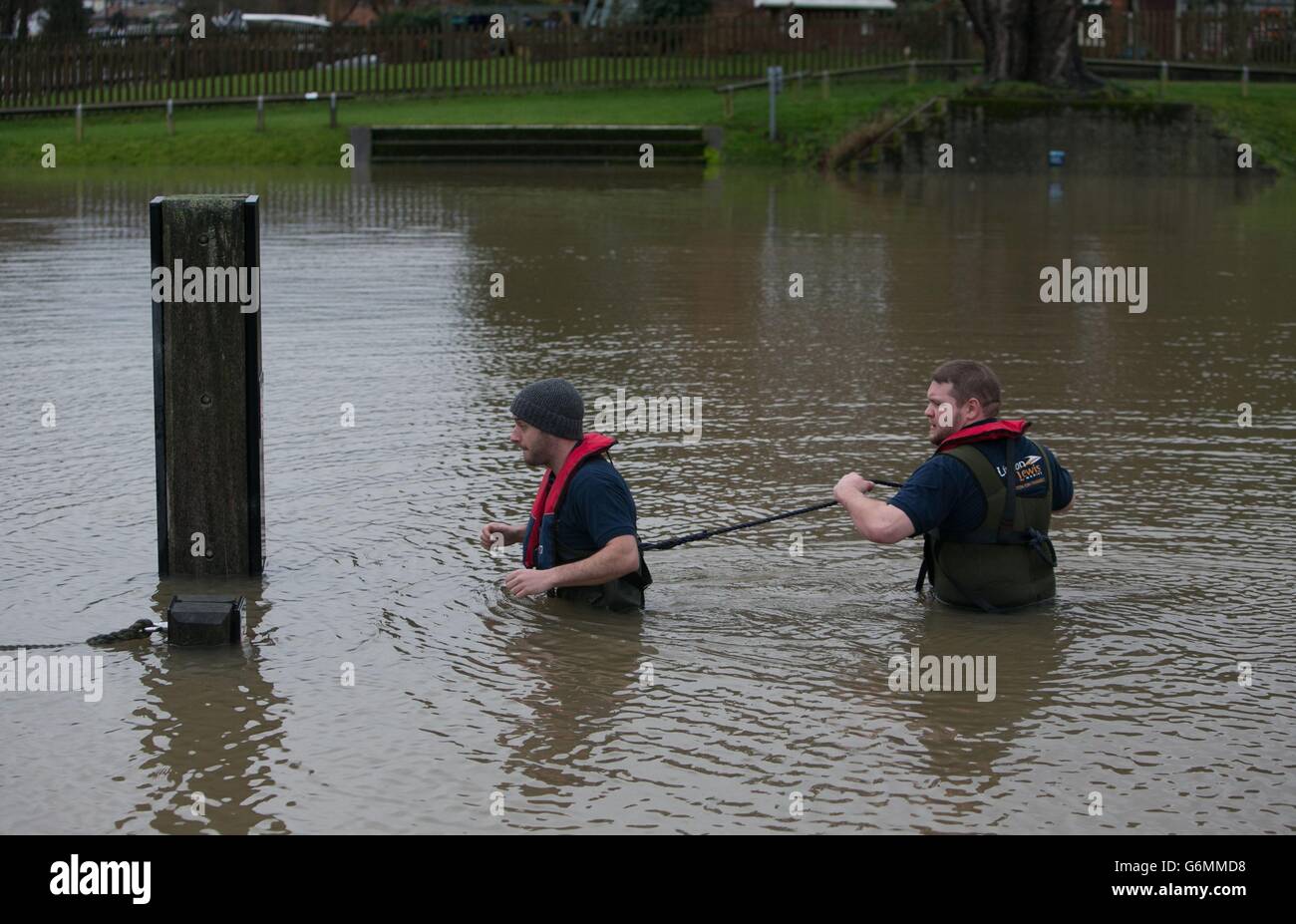 Dominic Webb (right) and Stuart Williams from Lindon Lewis Marine check ...