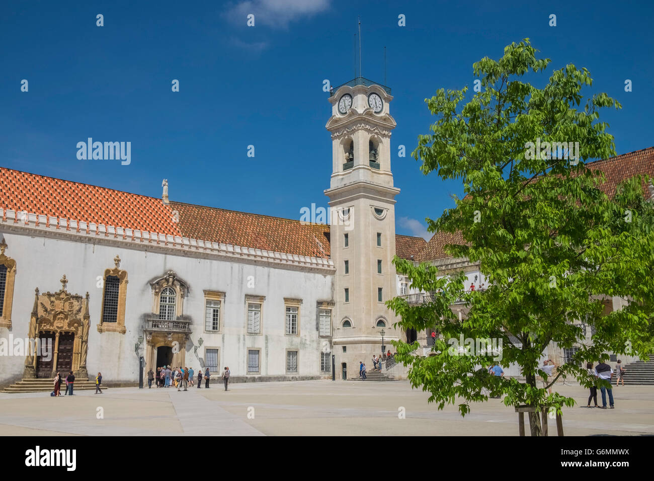 Part of main square for University of Coimbra, Centro Region, Portugal ...