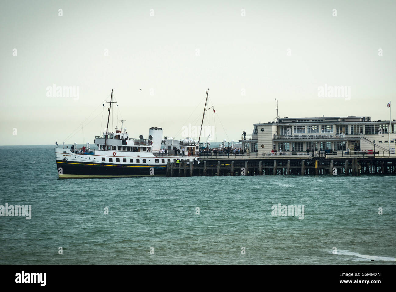The MV Balmoral about to embark from Worthing Pier on an English ...