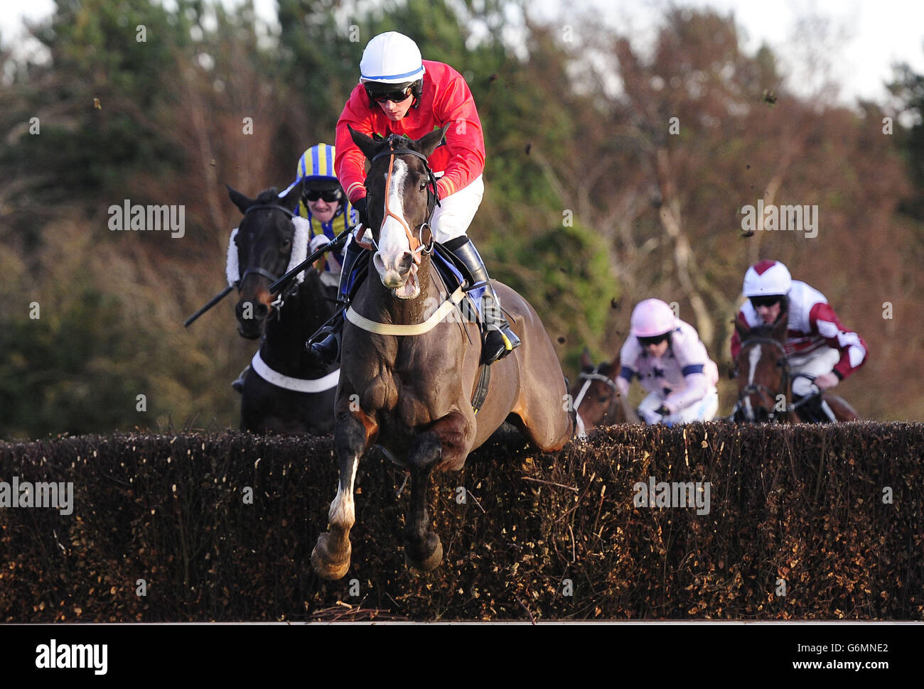 Cloverhill Lad and Daragh Bourke jump the final fence as they go on and ...