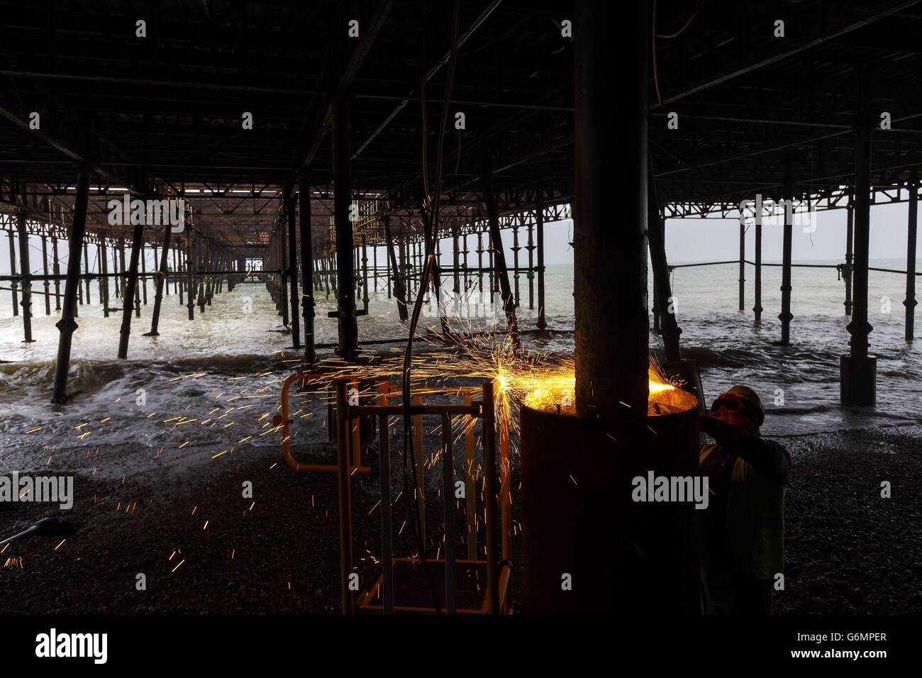 Hastings Pier restoration Stock Photo - Alamy