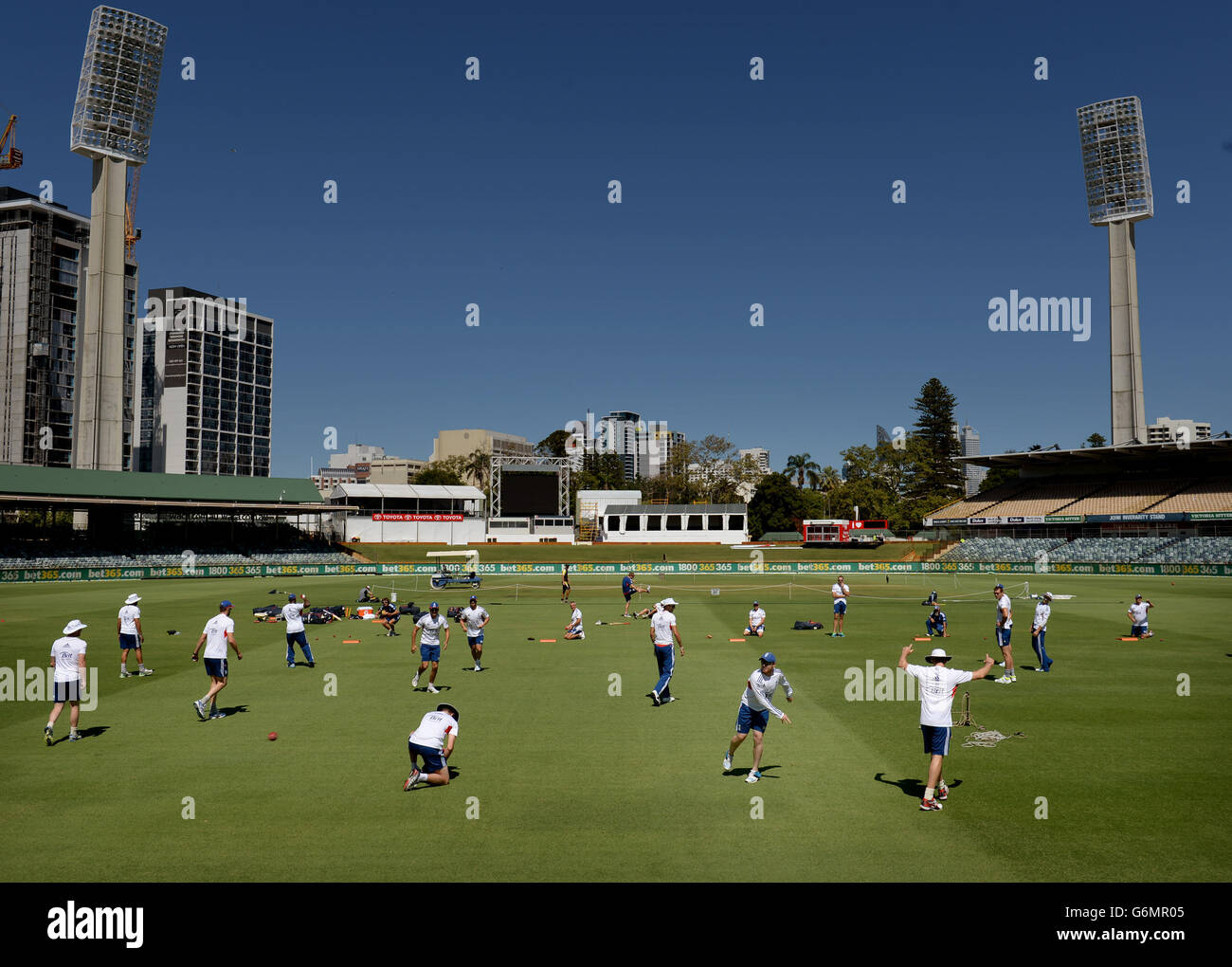 England players practice catching practice session waca ground hi-res ...