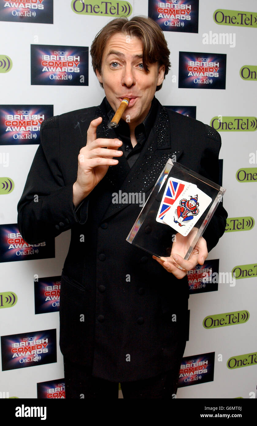 TV personality Jonathan Ross with his award for Best Comedy ...
