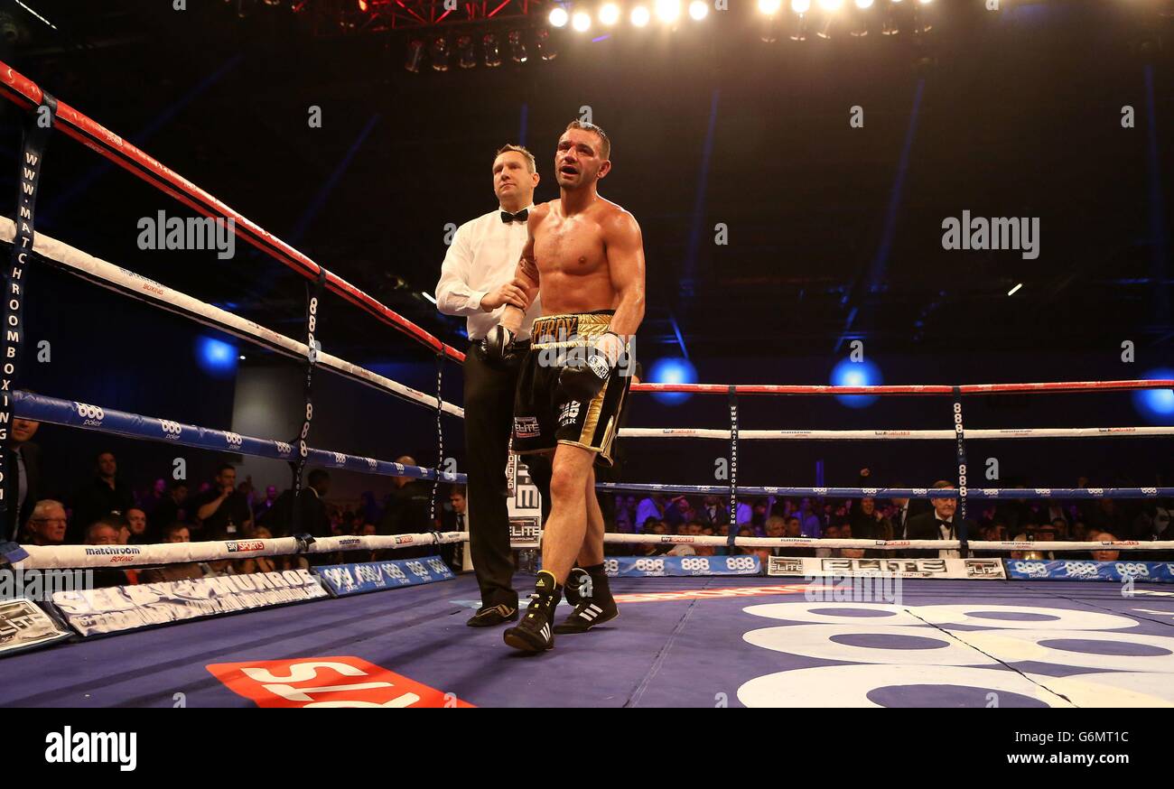 Lee Purdy after losing to Leonard Bundu in their their EBU Welterweight ...