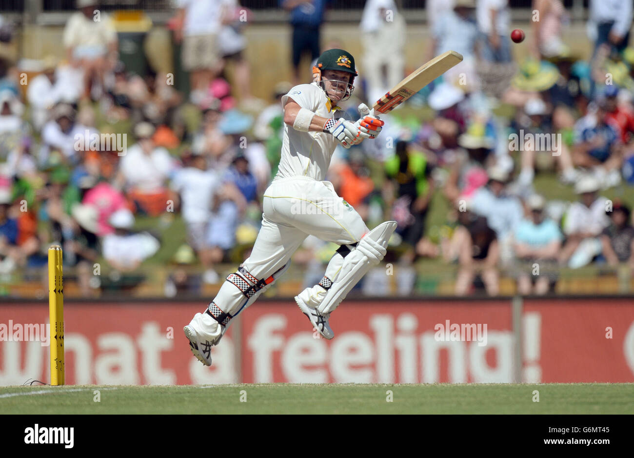 Australia's David Warner bats during day three of the Third Test at the ...