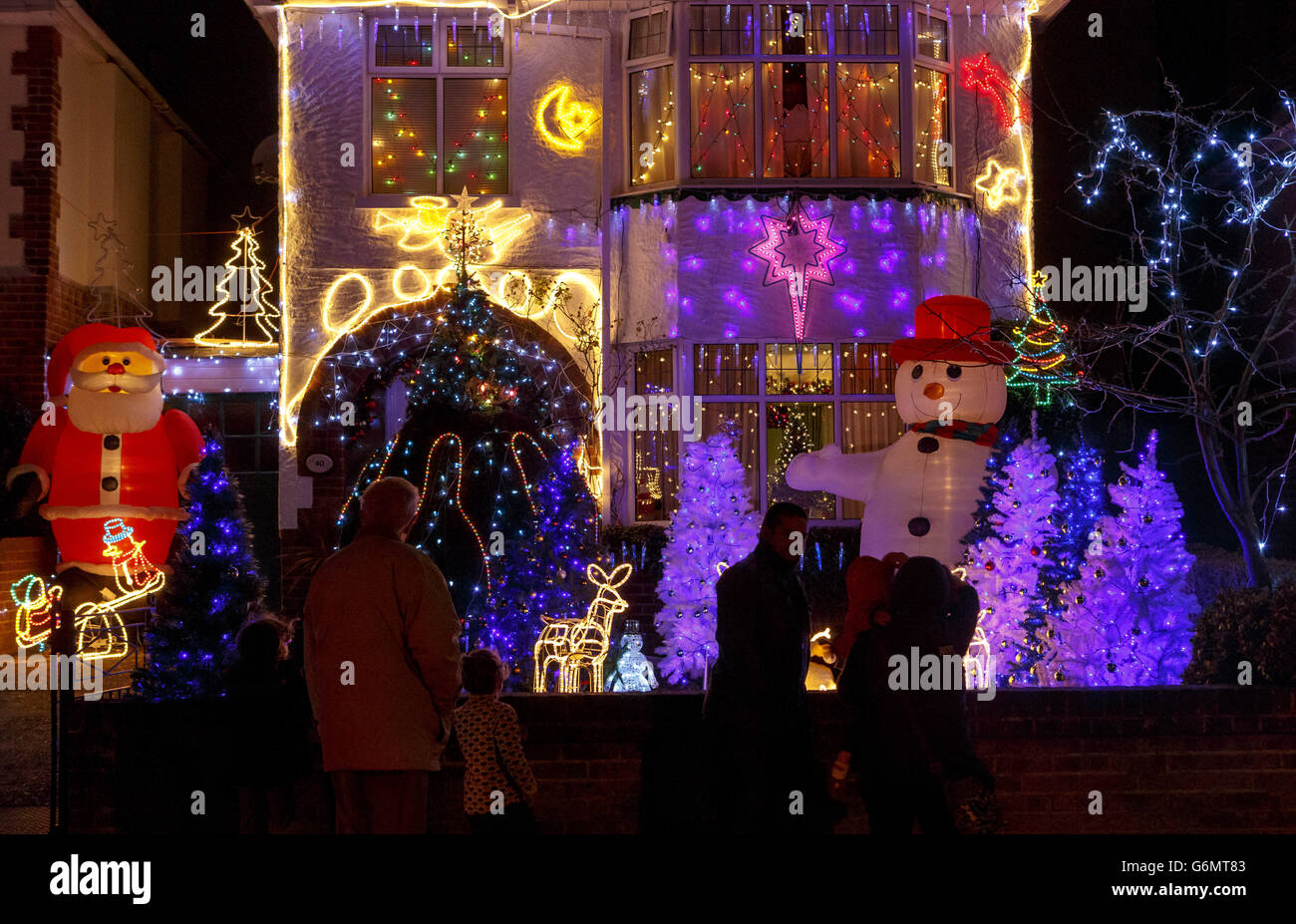 Christmas light display Stock Photo - Alamy
