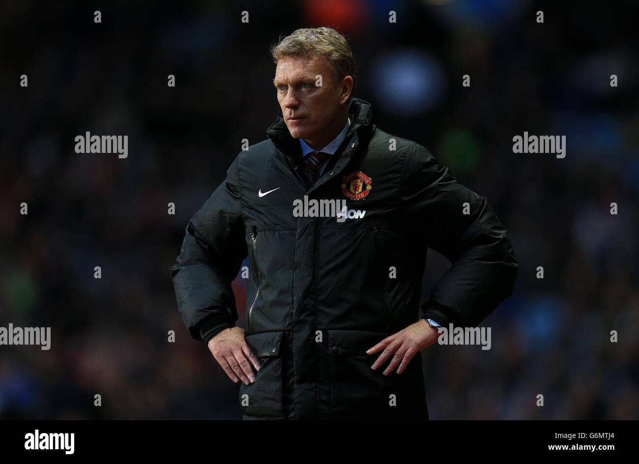 Manchester United manager David Moyes on the touchline Stock Photo - Alamy