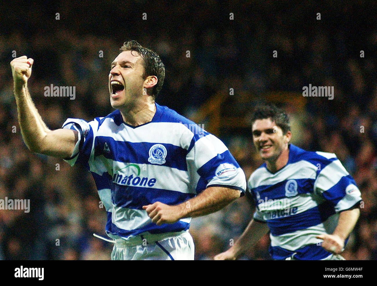 Kevin Gallen celebrates scoring QPRs 3rd goal against Hartlepool ...