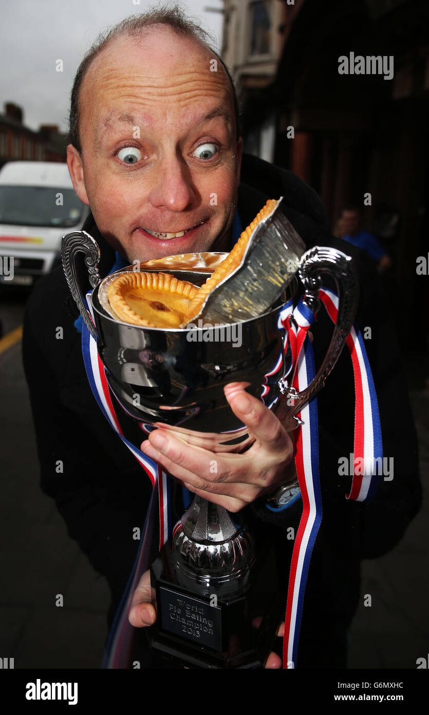 Ian Coulton wins the World Pie Eating Championship and the Badley ...