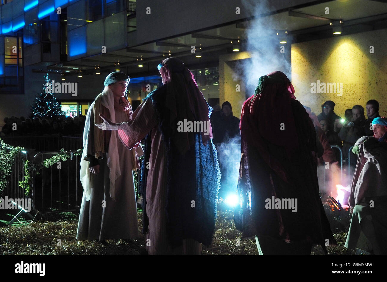 Members of the Wintershall Nativity play during their performance ...