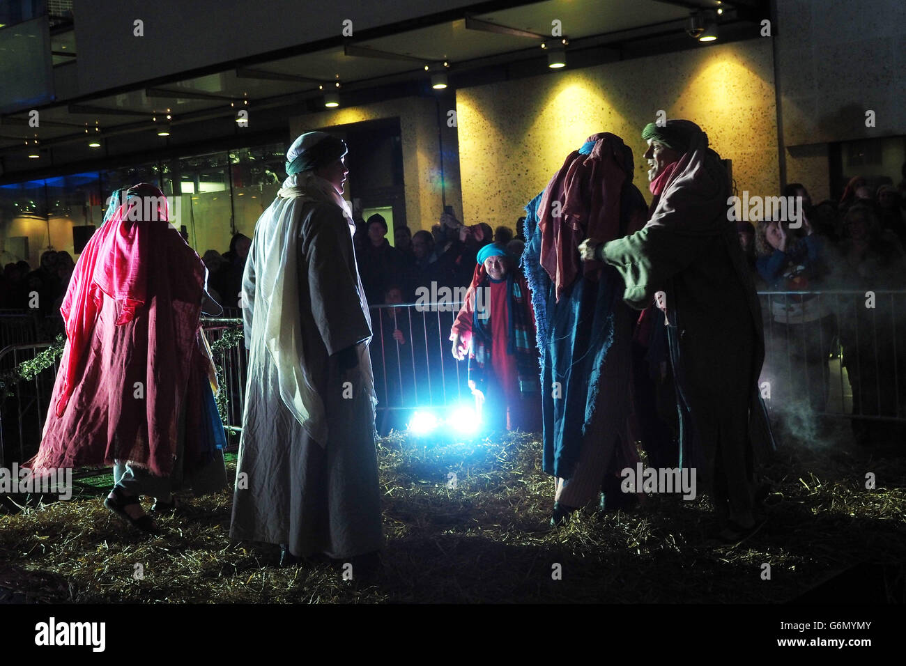 Members of the Wintershall Nativity play during their performance ...