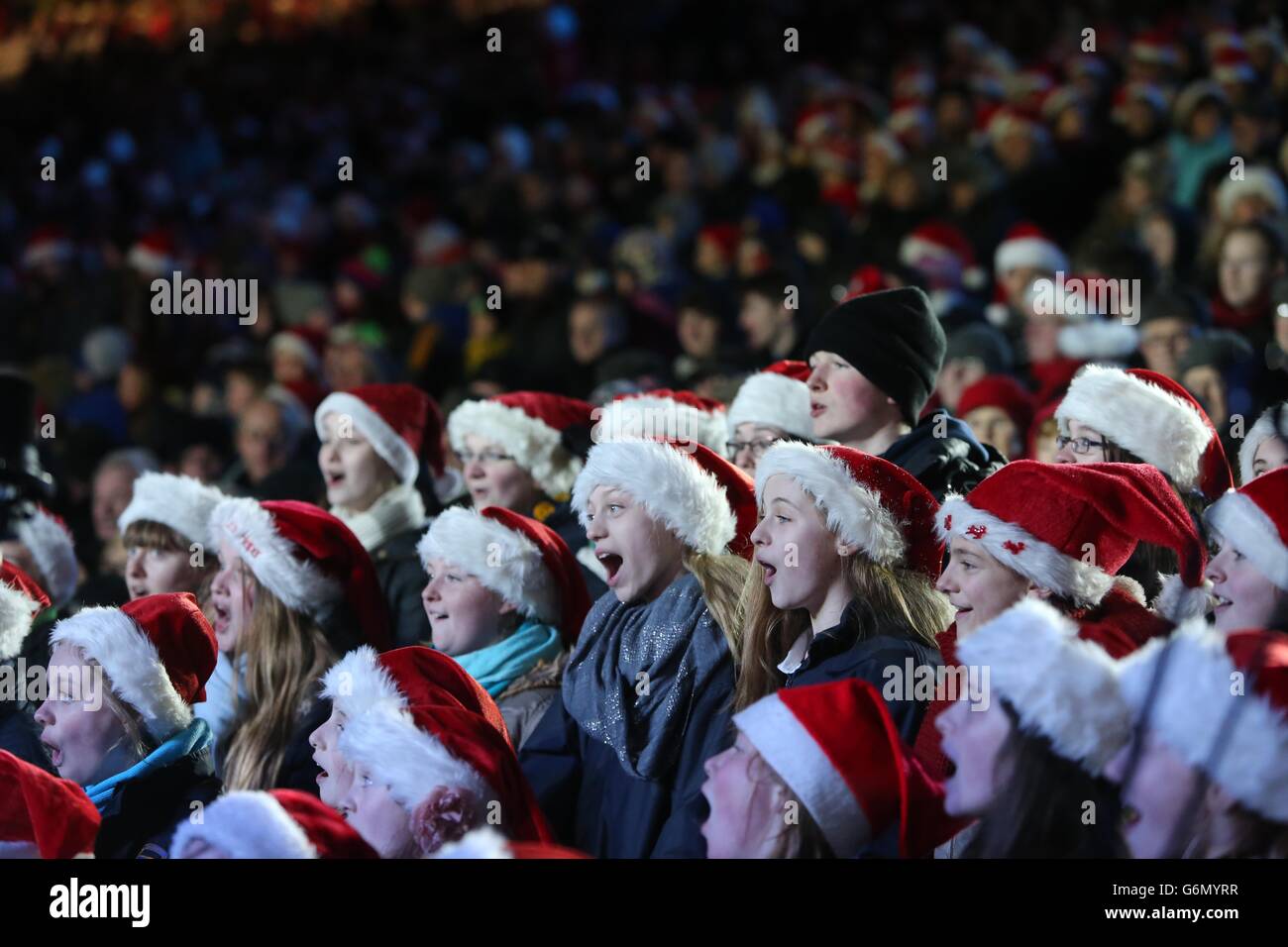 Carol singers from around Ireland gather at Croke Park, Dublin, for the ...