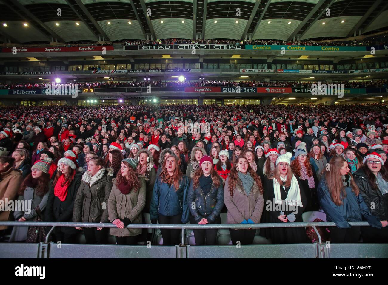 Carol singers from around Ireland gather at Croke Park, Dublin, for the ...
