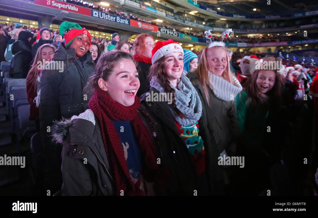 Carol singers from around Ireland gather at Croke Park, Dublin, for the ...