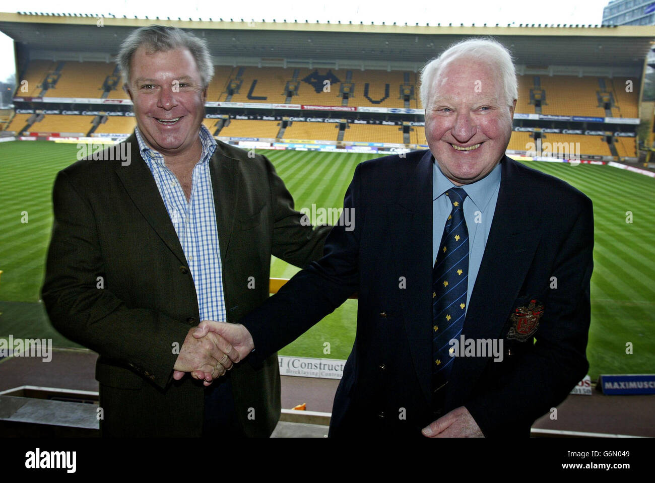 Sir Jack Hayward and new owner Rick Stock Photo - Alamy