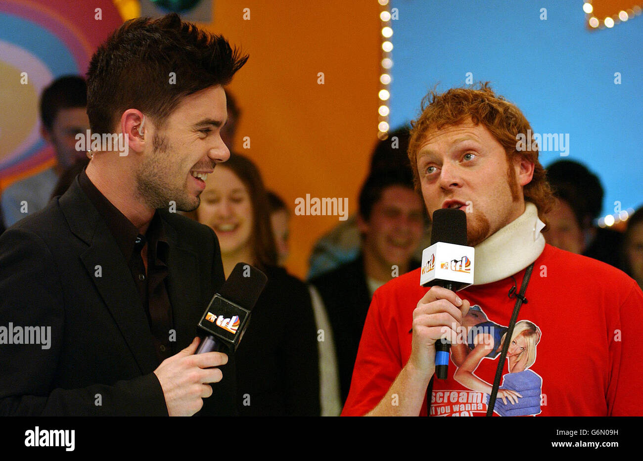 MTV presenter Dave Berry (left) with comedian Avid Merrion during his ...