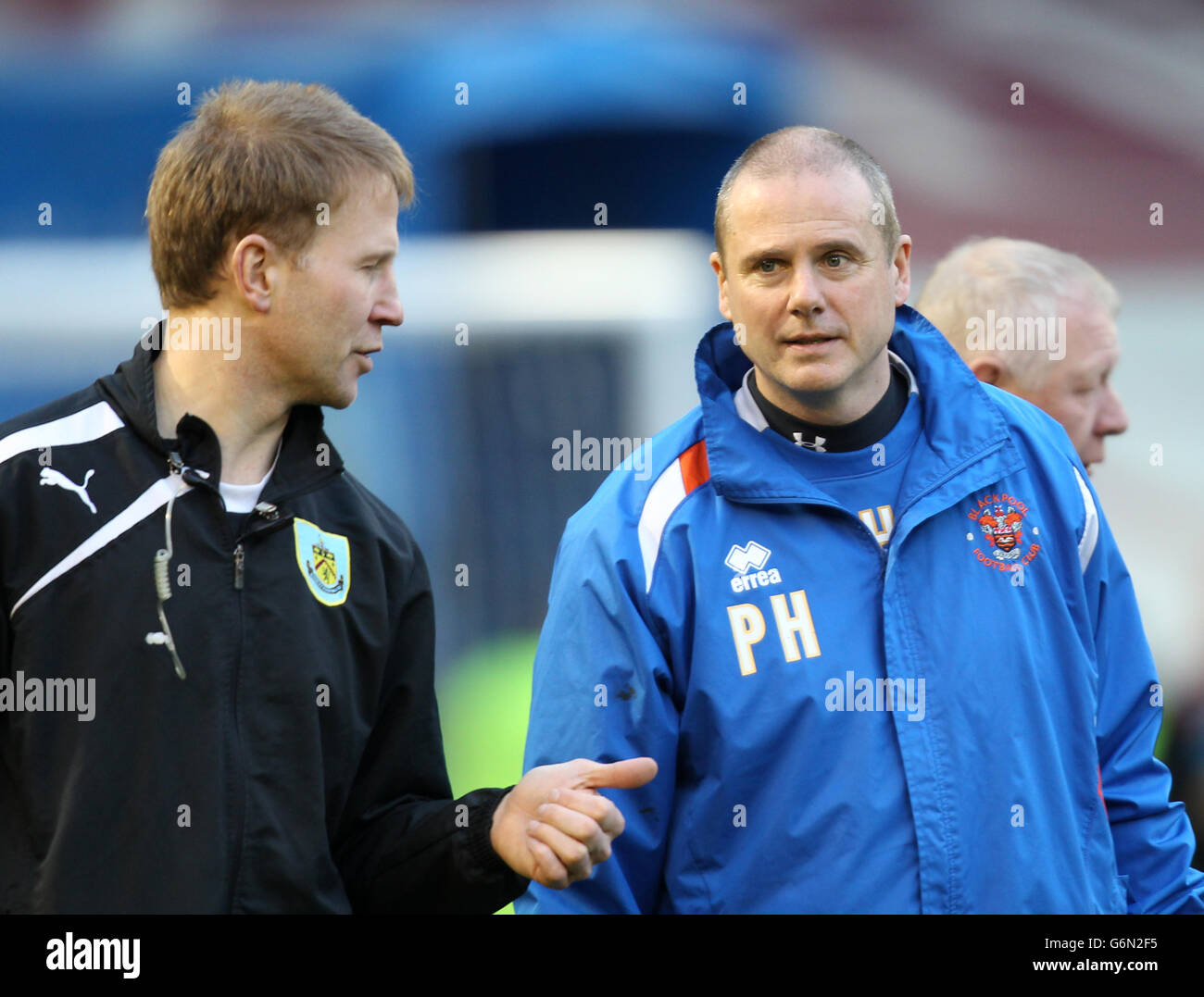 Blackpool head physio phil right with burnley colleague hi-res stock ...