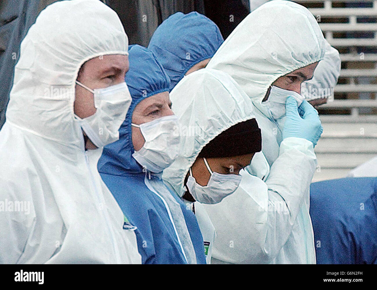 West Yorkshire Police Officers conduct a finger tip search around ...