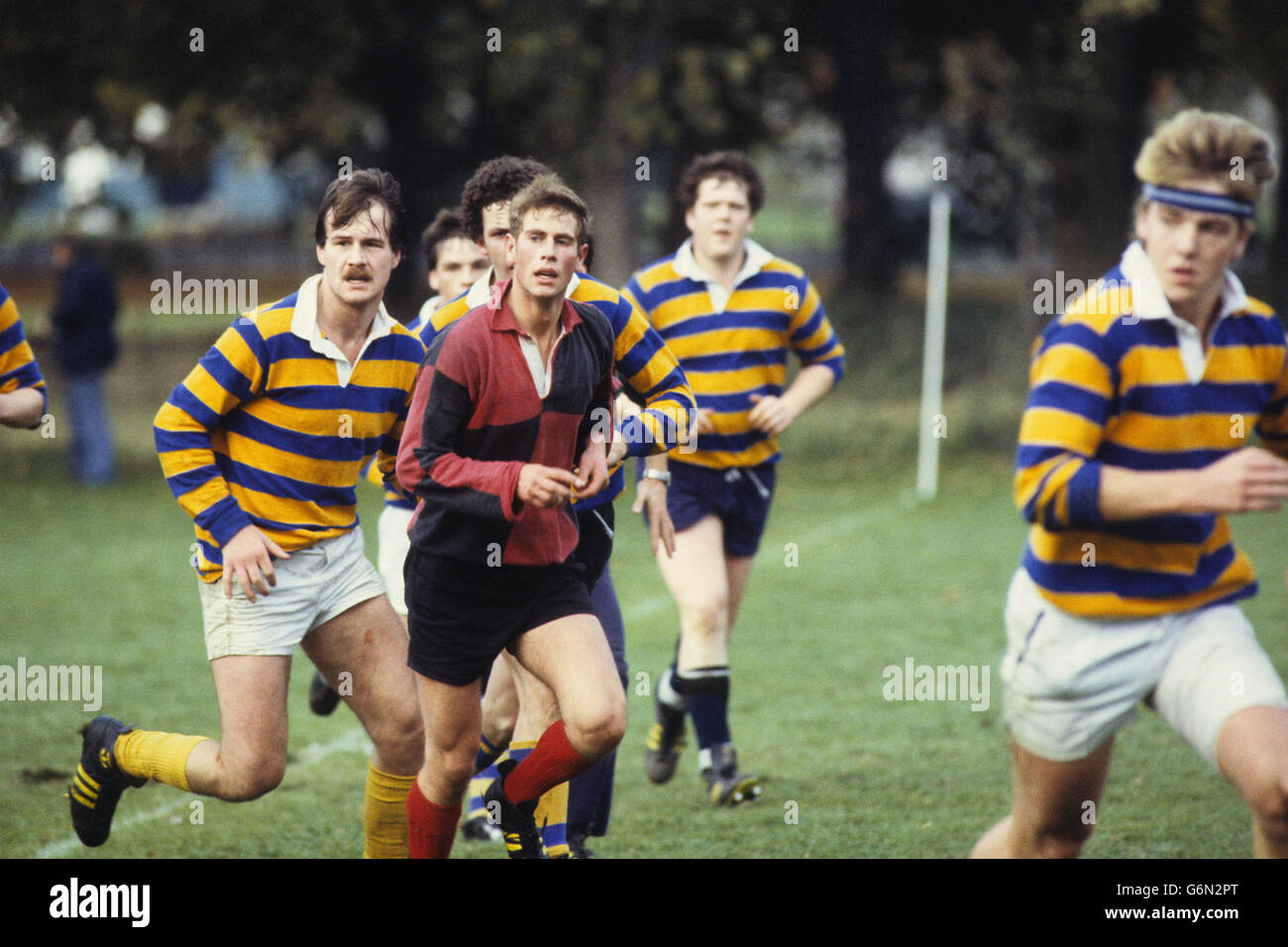 Royalty - Prince Edward playing Rugby - Jesus College, Cambridge Stock ...