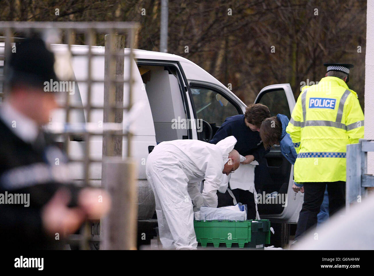 Forensic experts at work outside the Royal Hotel in Dunston, Gateshead ...