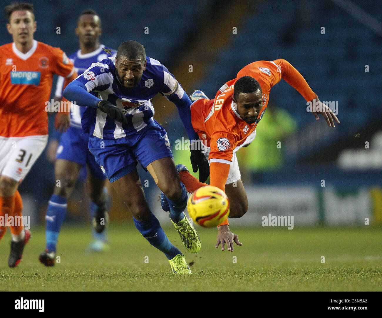 Sheffield Wednesday's Reda Johnson and Blackpool's Ricardo Fuller Stock ...