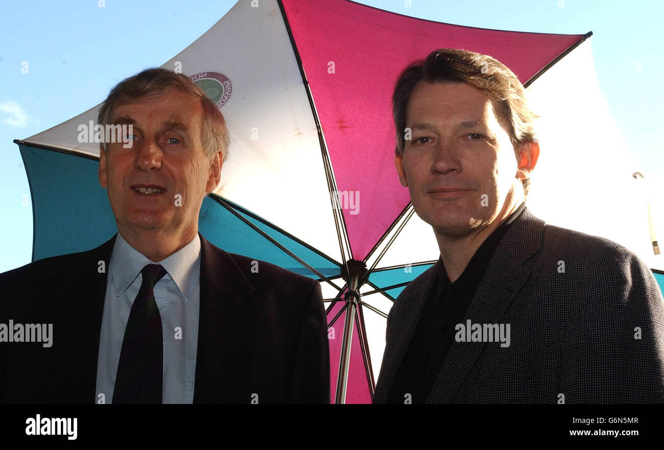 Tim Phillips (left), the Chairman of the All England club stands in ...