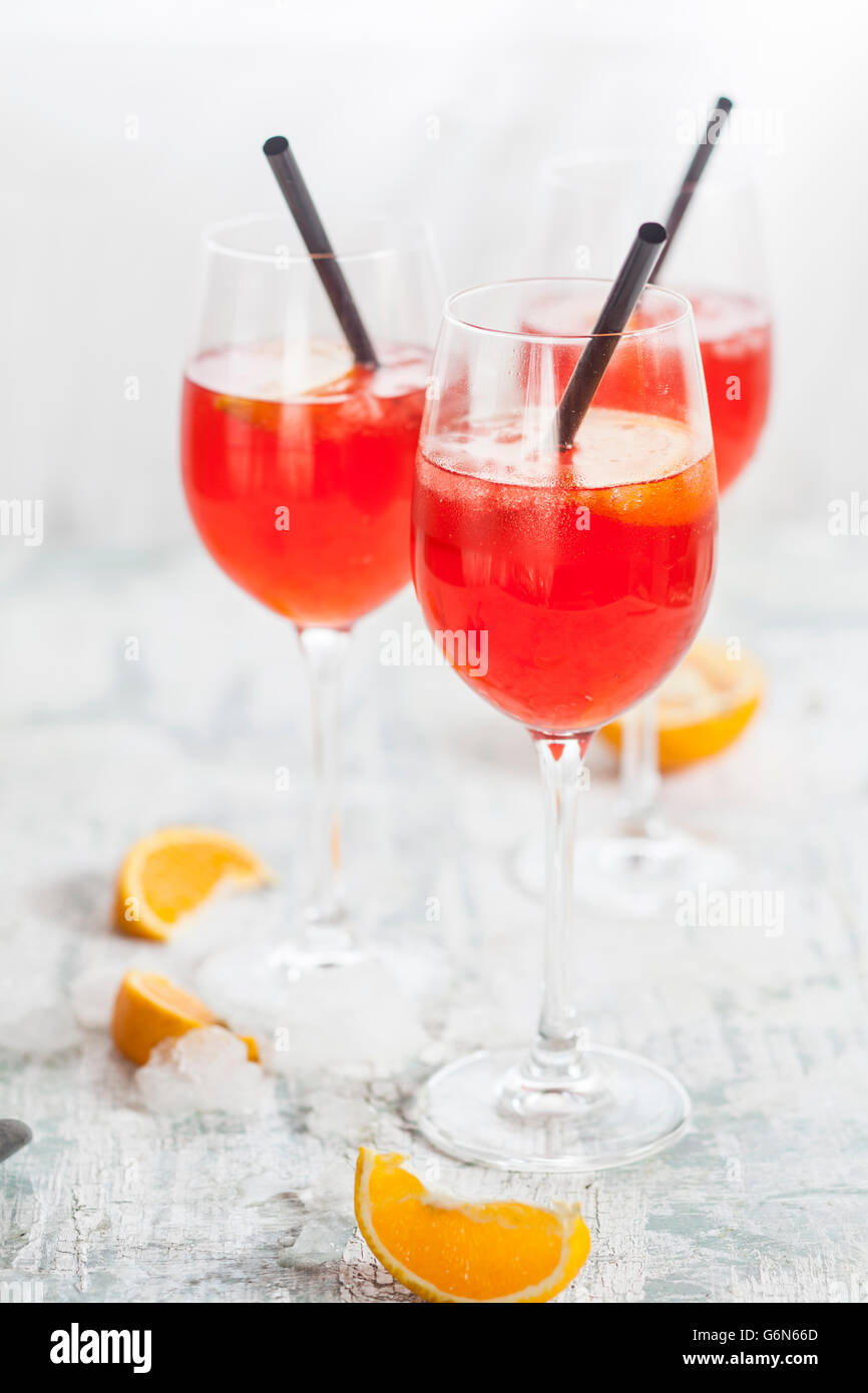Aperol spritz, bitter liqueur, prosecco wine, sparkling mineral water ...