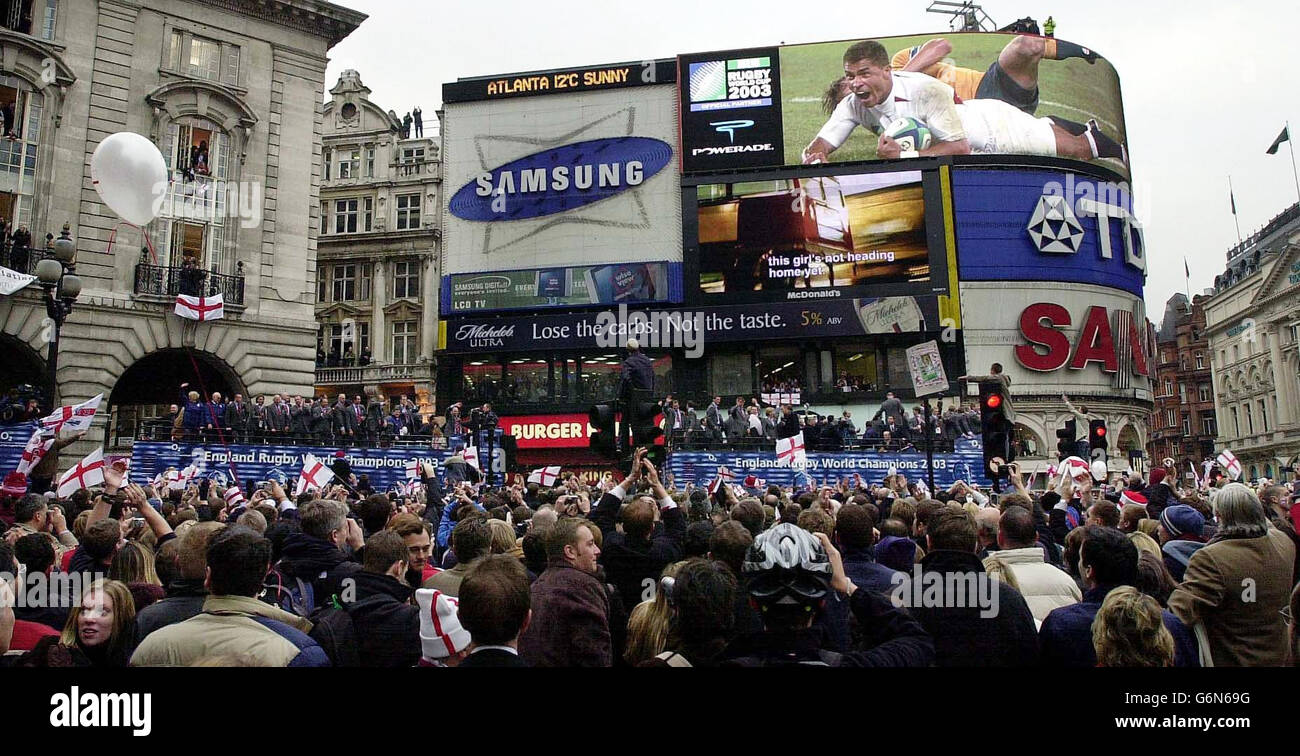 The England rugby team, which won the World Cup last month in Australia ...
