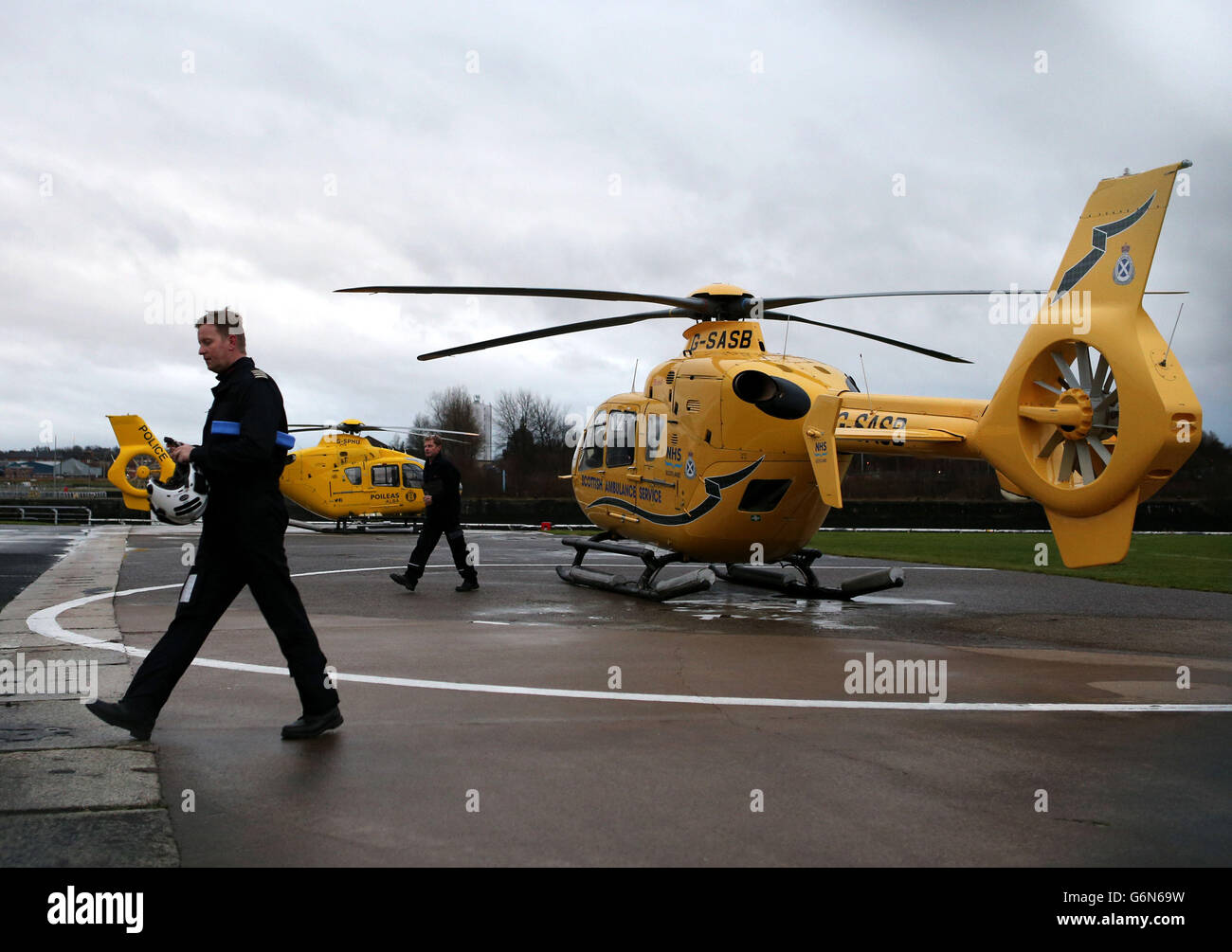 EC135 helicopters grounded Stock Photo - Alamy