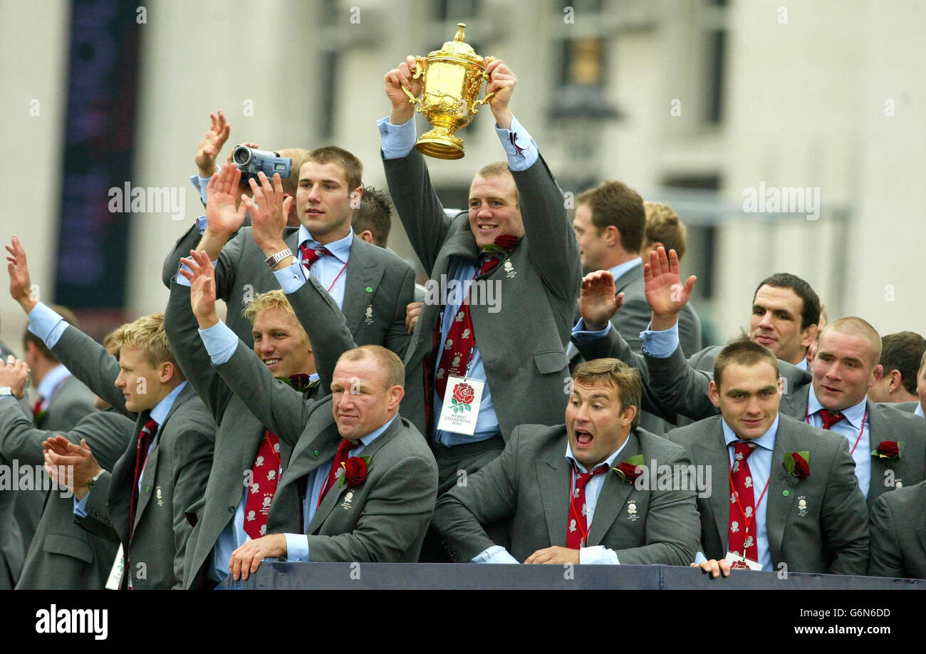 Rugby Union Holding Trophy Smiling Sport High Resolution Stock ...