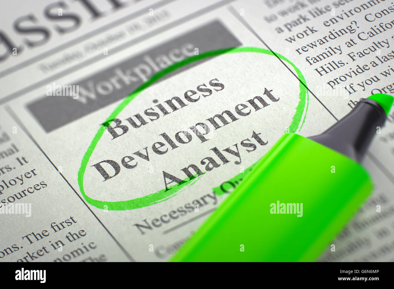 Job Opening Business Development Analyst Stock Photo - Alamy