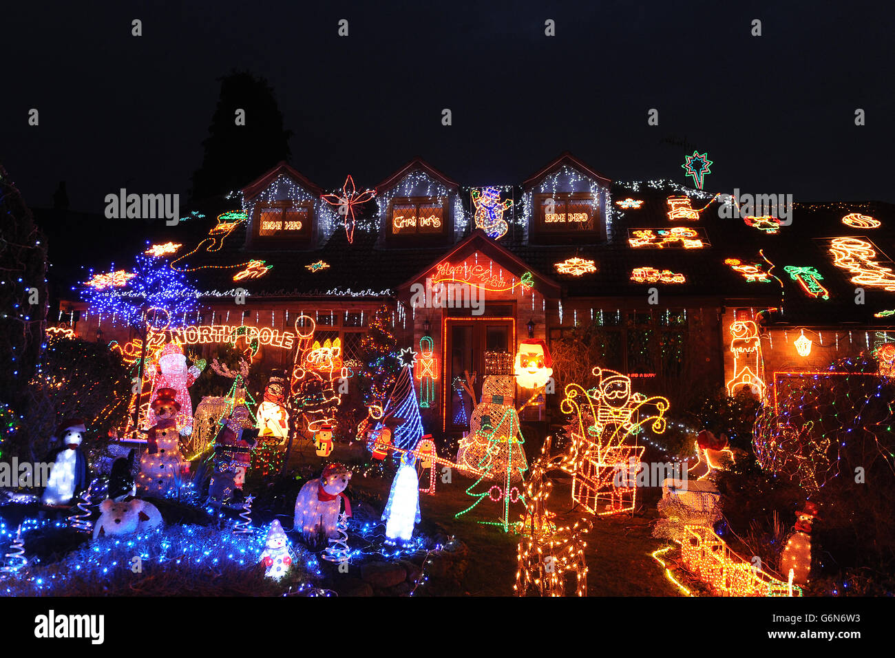 Christmas light display Stock Photo - Alamy