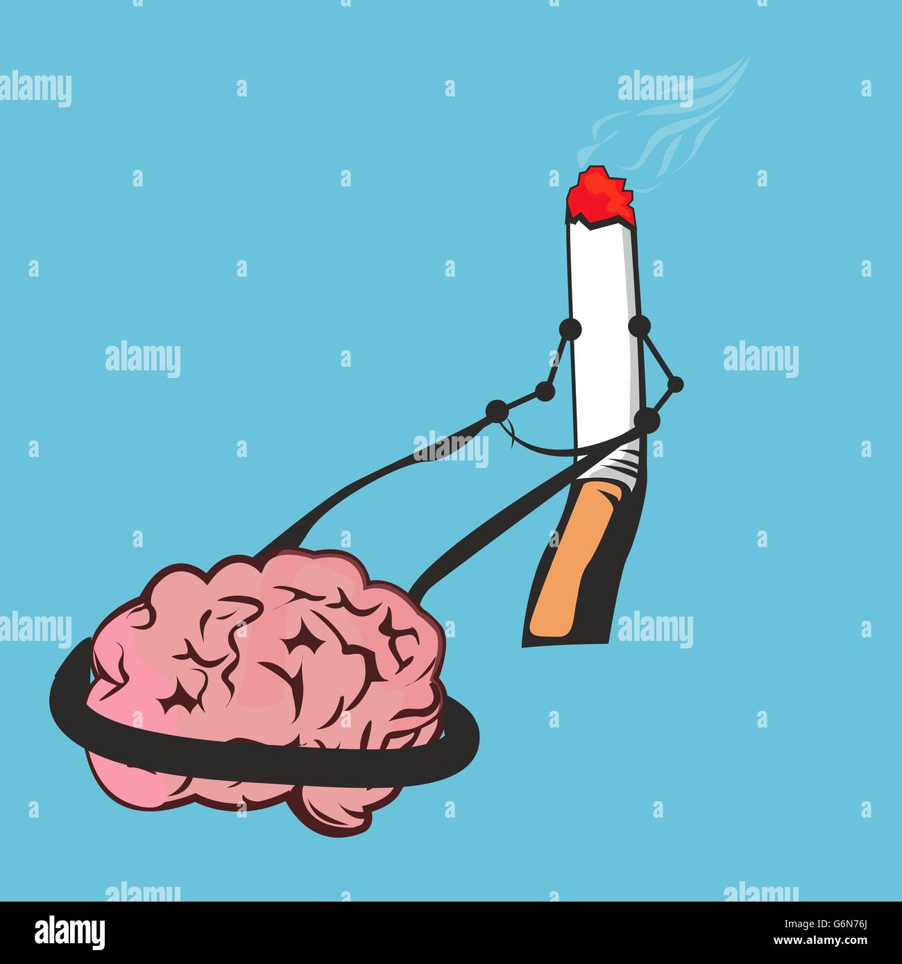 Smoking addiction cartoon hi-res stock photography and images - Alamy
