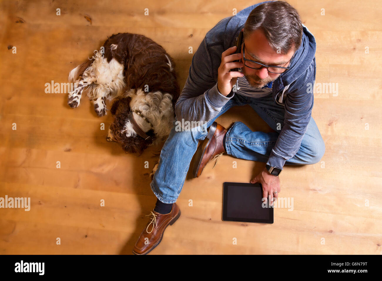 Overhead single adult man indoor hi-res stock photography and images ...