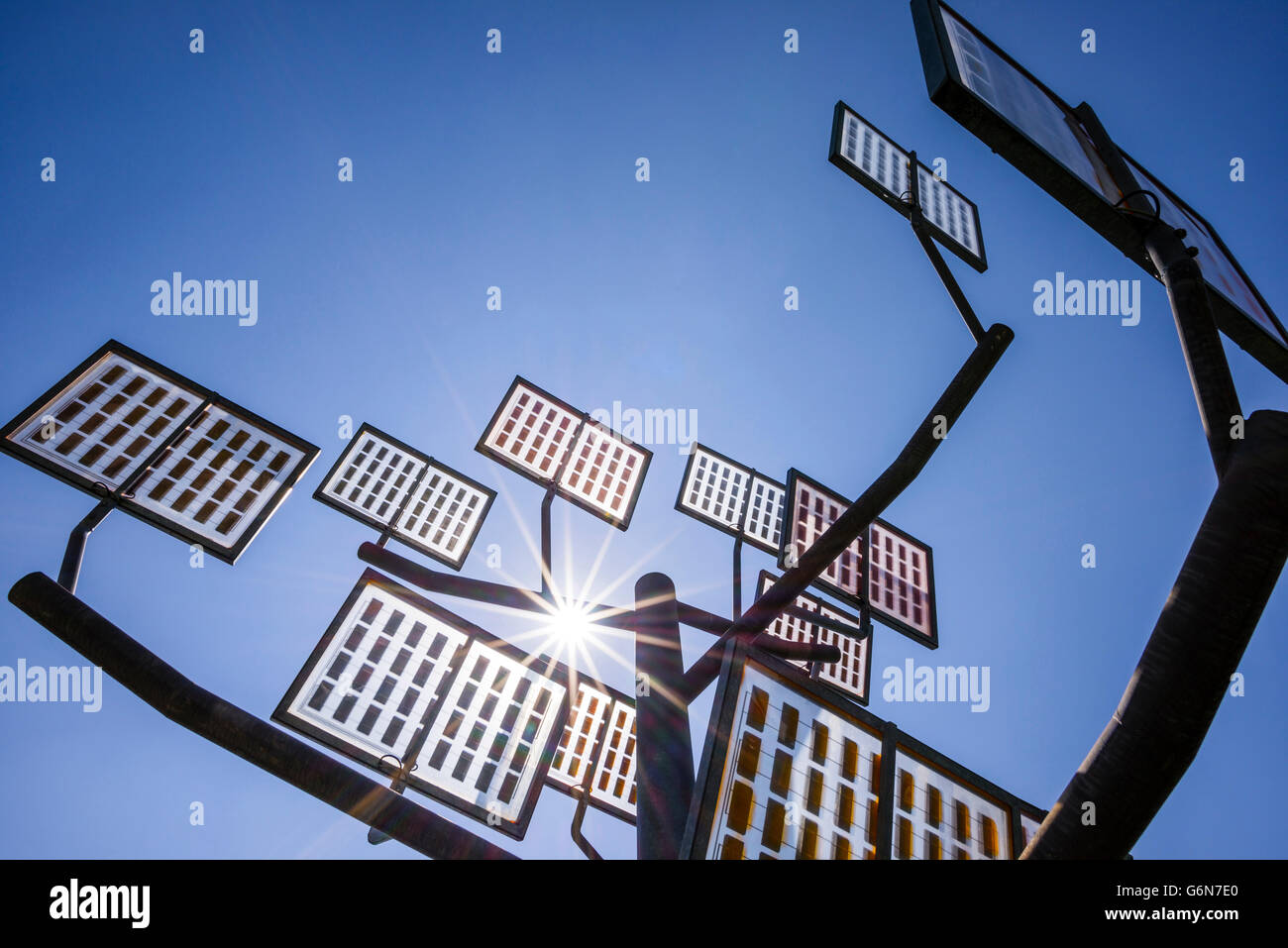 Germany, Ulm, solar tree at Solar City Stock Photo - Alamy