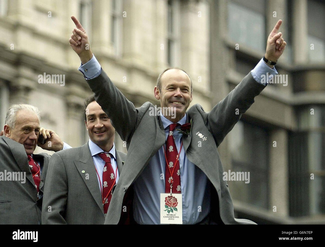 England coach Clive Woodward celebrates during the England Rugby World ...