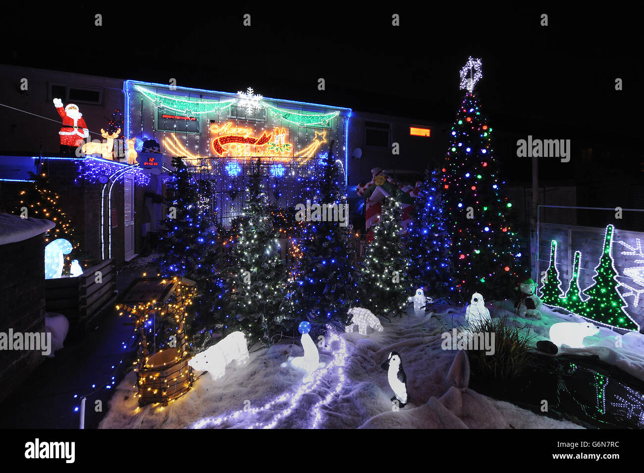Christmas light display Stock Photo - Alamy