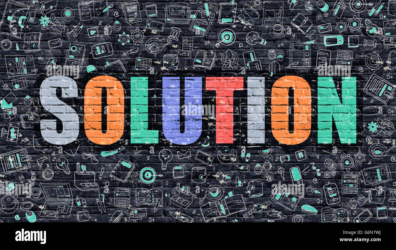 Solution in Multicolor. Doodle Design Stock Photo - Alamy